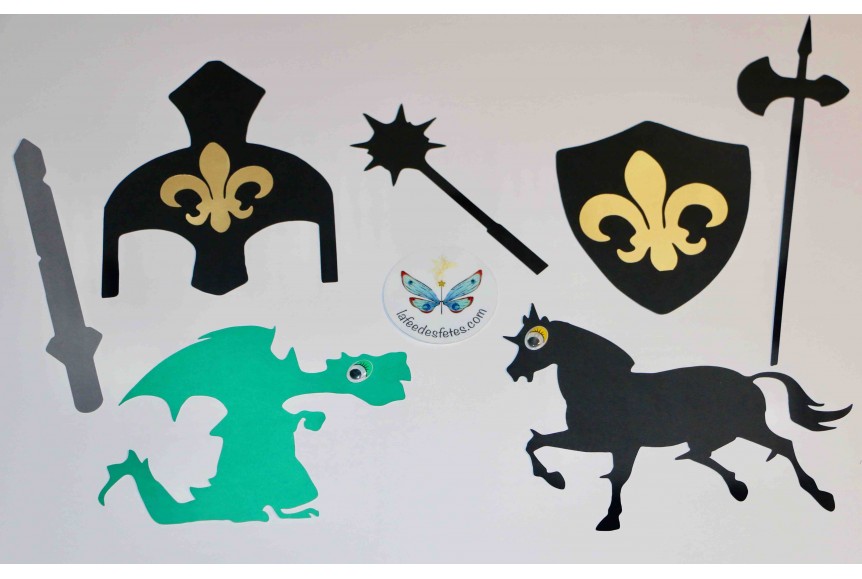 8 photobooth dragon et chevalier - animation fête de garçons